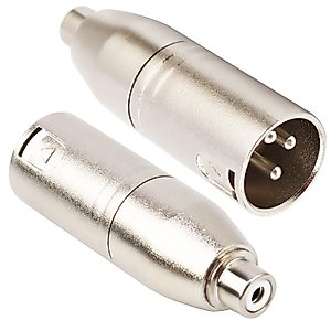 tisino Female RCA to XLR Male Adapter, XLR to RCA Converter Gender Changer Audio Coupler Connector - 2 Pack