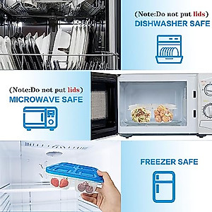 Gddochn 10 Pack Snack Bento Boxes,4-Compartment Lunch Containers,Reusable Food container with Lid for Travel,School,Work,Kids Adults