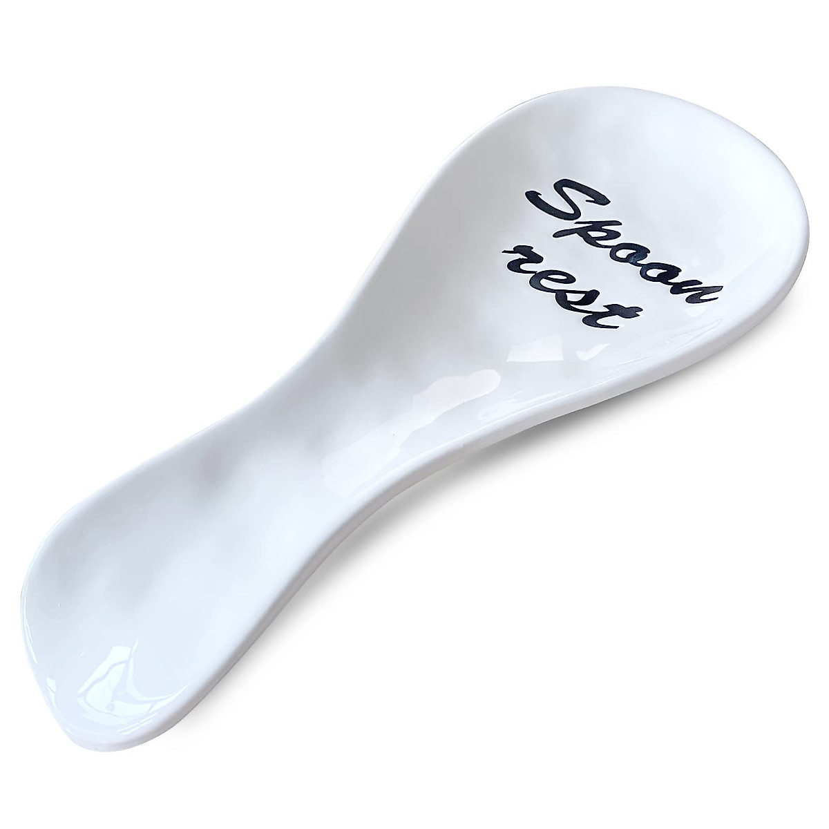 JANEAST Ceramic Spoon Rest For Kitchen Counter,Spoon Holder for Stove Top，perfect size for Cooking, Ladles, Tong, Coffee Spoon Rest, Heat-Resistant Cooking Utensil Rest, Counter Protection (large)