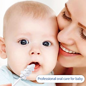 42 Pcs Baby Oral Cleaner [Upgrade Spiral Model] One-Time Baby Toothbrush for 0-36 Month Newborn Baby Oral Tongue Gauze Gum Cleaner