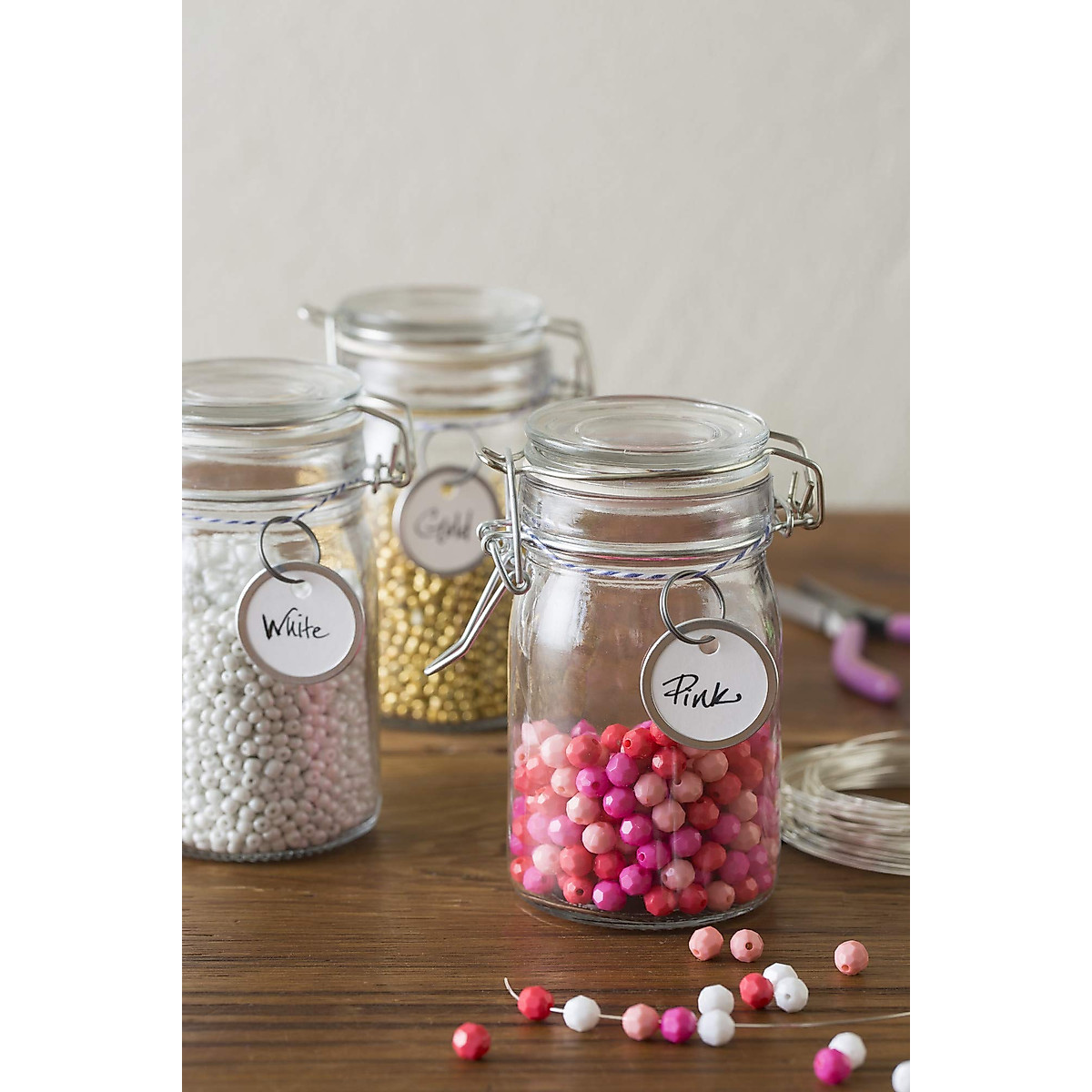 AVERY Metal Rim Key Tags, 1.25" Diameter Tag, Metal Split Ring, White, 50 Tags (11025)