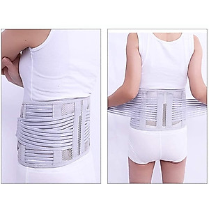 Adjustable Lower Back Brace, Lumbar Support Belt -Ultra Light-Breathable Mesh Panels-Pain Relief and Injury Prevention-Improves Posture-Unisex (Color : Gray, Size : X-Large)