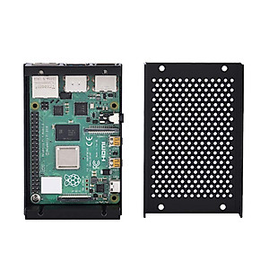 ZkeeShop Protective Case Aluminum Case with Heatsink Compatible for Raspberry Pi 4 Model B (Not Include Raspberry Pi Board) (Black)