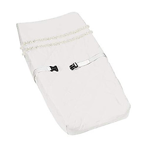 Sweet Jojo Designs Ivory Neutral Boho Bohemian Girl or Boy Baby Nursery Changing Pad Cover - Solid Color Beige Cream Off White Farmhouse Chic Unisex Minimalist Fringe Macrame Cotton Gender Neutral