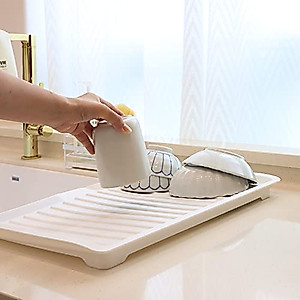 COELO Kitchen Utility Draining Board｜Light Weight, Space Efficient, Dishwashing Water Drainer, Drying Dish Rack Tray for Sink Kitchen Essential Accessory(White)