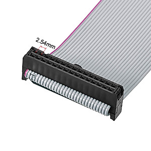 uxcell IDC Wire Flat Ribbon Cable FC/FC Connector A-Type 30 Pins 2.54mm Pitch 1m Length Gray