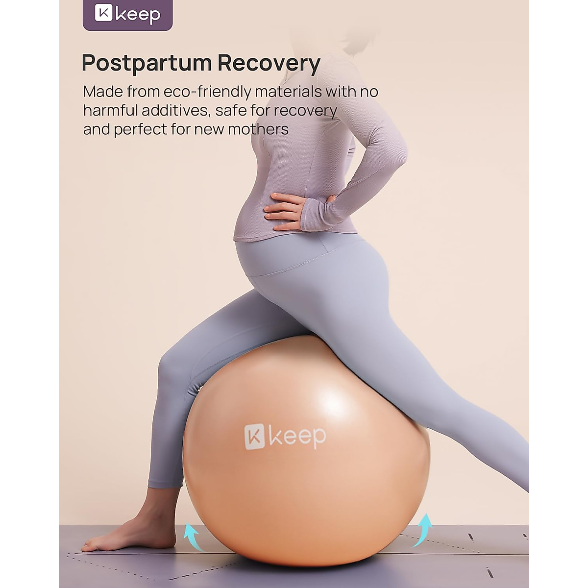 KEEP Anti-Burst Exercise Ball, Thickened Yoga Ball with Pump for Working Out, Birth Ball for Pregnancy, Anti Slip Stability Ball Chair - Swiss Ball for Core Strength and Physical Therapy