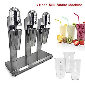 3 Head Drink Mixer, Commercial Electric Milk Shake Machine Blenders Tea Drink Mix Milkshake Mixer, Ice Crushing Frozen Fruits Blender 180W+180W+180W