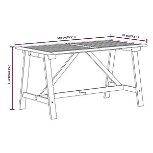Camerina 5 Piece Patio Dining Set Patio Table and Chairs Set Outdoor Patio Dining Set Outdoor Dining Table Set Solid Acacia Wood 3087124