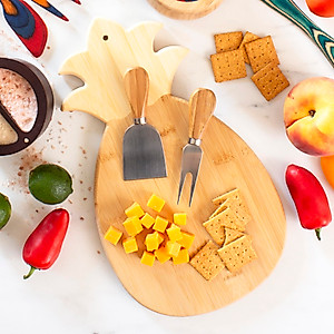 Totally Bamboo Pineapple Shaped Bamboo Serving and Cutting Board, 14-3/8" x 7-1/2"