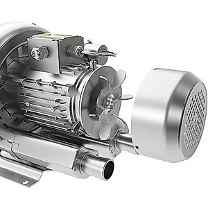 Byjoph 0.6HP Regenerative Blower, 41CFM 110V 60Hz Single Phase, High-Pressure Vortex Ring Blower, Industrial Vacuum Pump for Air Blowing Or Suction for Sewage Aeration Aquarium Fish Pond, Silver