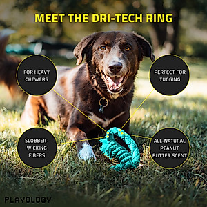 Playology Dri-Tech Ring Peanut Butter Dog Toy Large