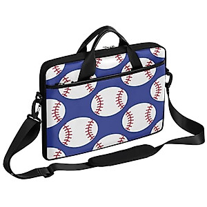 Seamless Baseball Laptop Computer Bag Waterproof Shoulder Messenger Bag 13-15 inch Durable Laptop Tote Bag with Shoulder Strap Handle Lightweight Crossbody Briefcase
