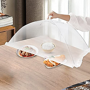 2 Pcs Extra Large Mesh Food Cover Tent（46"x20", 40"x24"）Umbrella Food Screen Covers for Outside Pop-up Mesh Reusable and Collapsible Food Nets for Parties Picnics Outdoor BBQs…