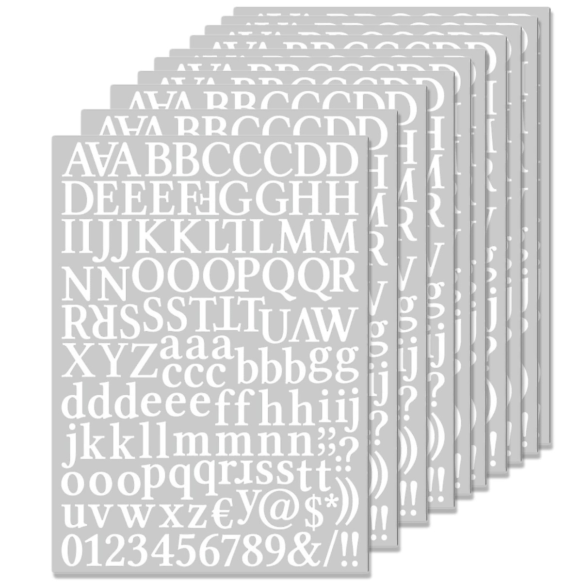 1320 pcs 10 Sheets Self Adhesive Vinyl Letters Numbers Kit, Mailbox Numbers Sticker for Mailbox, Signs, Window, Door, Cars, Trucks, Home, Business, Address Number (10 White)