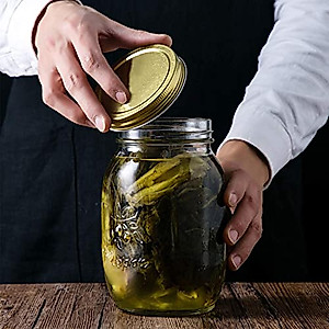 32 oz Glass Jars With Lids,Encheng Wide Mouth Ball Mason Jars 1000ml,Canning Jars For Pickles,Herb,Jelly,Jams,Honey,Glass Storage Jars Kitchen Canistes Containers Dishware Safe 9 Pack …