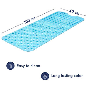 Tranquil Beauty Square Blue Shower Mat 53x53cm/21x21in | Non-Slip, Machine-Washable Quadrant Bath Mat for Walk in Shower Tray | Shower Mats Non-Slip Suction Cups Ideal for Kids & Elderly