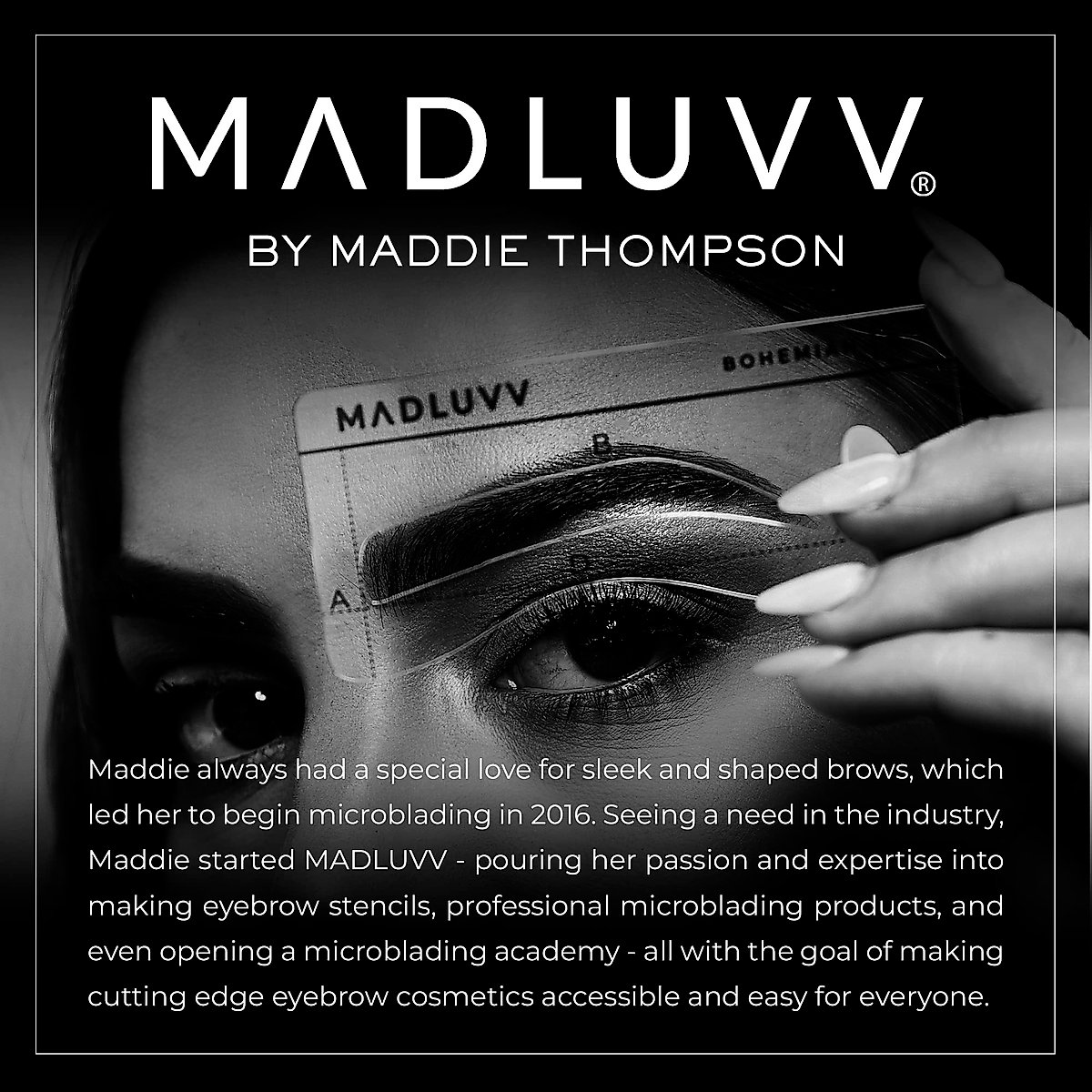 MADLUVV Eyebrow Shaper Stencils, Reusable Brow Mapping Template for PMU Professionals, Semi-Permanent Makeup Mapping, 6 Stencils (3 Stencil Shapes in Both Petite and Regular Sizes) - Low Profile Set