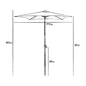 DAVEE Furniture 6.5 Ft Square Market/Patio Umbrella with Tilt and Crank, Perfect for Garden, Lawn,Deck,Backyard and Pool （Tan