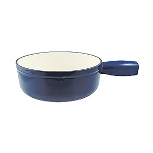 Swissmar KF-66518 Lugano 2-Quart Cast Iron Cheese Fondue Set, 9-Piece, Deep Blue