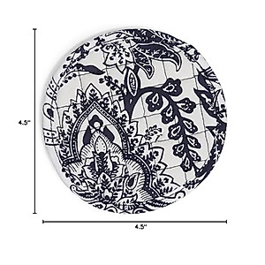 Vera Bradley Women's Cotton Coasters Set of 4, Java Navy & White - Recycled Cotton, One Size