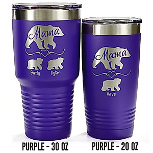 Mothers Day Gifts Mama Bear Personalized Tumbler | Gift For Her | Mothers Day Gifts For Mom | Gifts for Women | Mothers Day Gifts From Daughter | Custom Mothers Day Gift