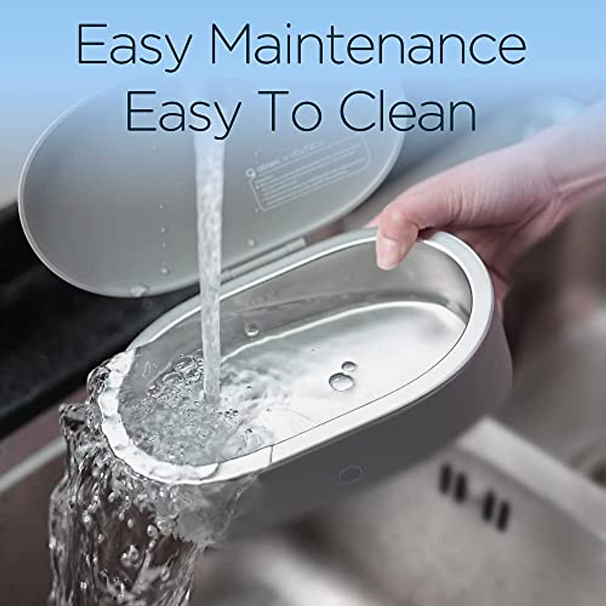 Ultrasonic Jewelry Cleaner Portable and Low Noise Ultrasonic Machine for Jewelry, Ring, Silver, Retainer, Eyeglass, Watch Bands, Coins, 500ML, 45KHz Ultrasound Cleaner Machine by VCUTECH (Light Grey)