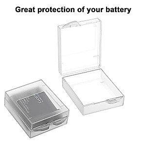 Cosmos Pack of 6 Plastic Protective Storage Case Boxes Holder Compatible with GoPro Hero Battery Frosted Clear Color