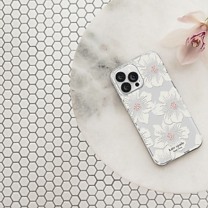 kate spade new york Protective Hardshell Case for iPhone 13 Pro Max - Hollyhock Floral Clear