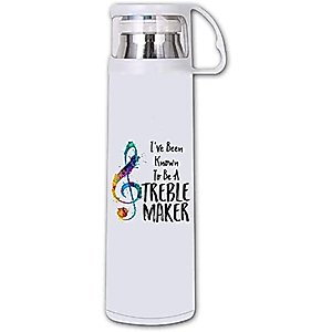 Ffgjhynghyswda Double Wall Stainless Steel Vacuum Insulated Water Bottle Teacher Music Gift Music Teacher Gift Idea Funny Music Mug I'Ve Been Known To Be A Treble Maker Mug (500ml)