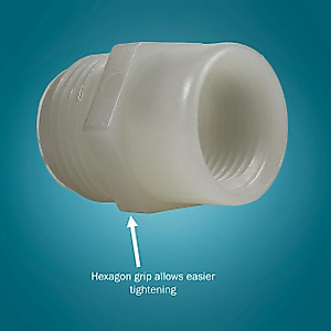 Little Giant GH-1/2, 1/2-inch FNPT x 3/4-inch Male GHT Garden Hose Adapter for Pond, Utility and Small Submersible Pumps, White, 599023