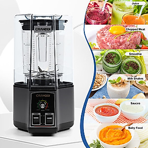 CRANDDI Commercial Blender, Retro Blender with 80oz Pitcher, Large Capacity & Small Volume, 1500w Professioanl Blender, Blenders for Kitchen, Self Cleaning Blender with Pulse Function, K85