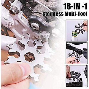 18-in-1 Snowflake Multi-Tool, BerniceKelly Stainless Steel Multitool Card Combination Compact Portable Outdoor Products Snowflake Tool Card