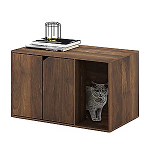 Furinno Peli Litter Box Enclosure, Columbia Walnut