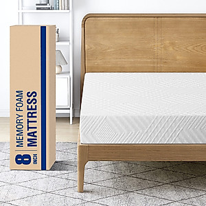 LIFERECORD 8 inch King Mattress in a Box, Gel Memory Foam Mattresses Made in USA for King Bed, Medium Firm, White