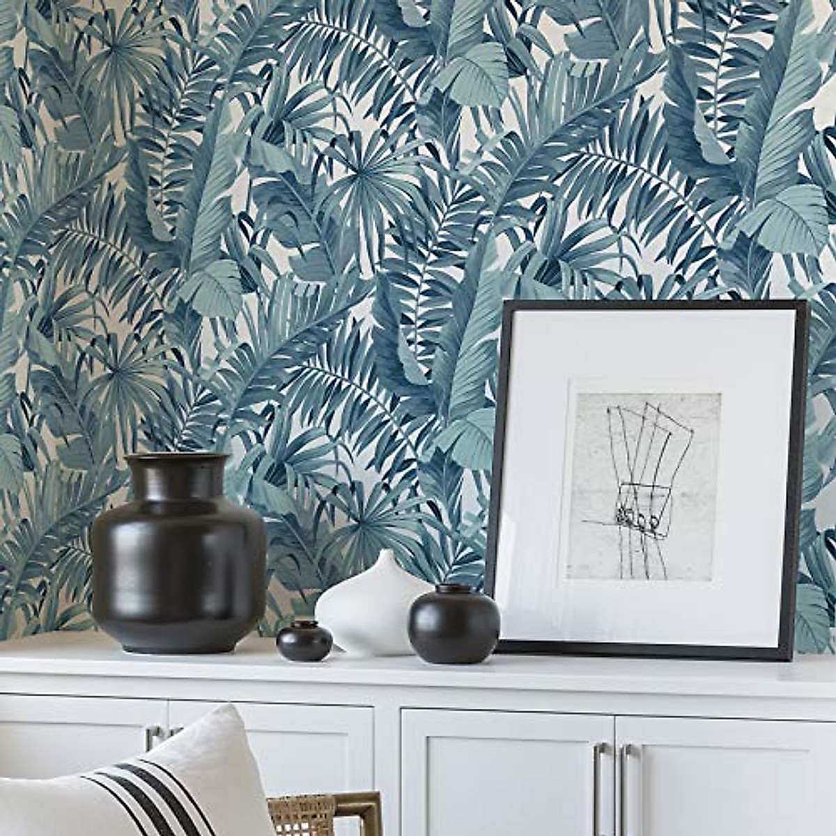 NuWallpaper NUS3148 Maui Peel & Stick Wallpaper, Blue