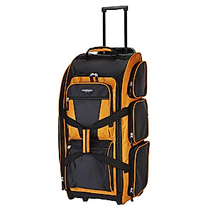 Travelers Club Xpedition 30 Inch Multi-Pocket Upright Rolling Duffel Bag, Burnt Orange, 30" Suitcase