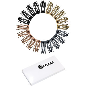 Geosar 40 Pieces Hair Clips, Grip Hair Clips Metal Hair Barrettes for Women Snap Clips Double Hair Clip Pins, Women Hair Accessories for Girls Hair Making Salon (Black, Dark Gray, Ancient Red, Green)