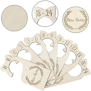7pcs Baby Closet Dividers Wooden Baby Closet Organizers From Newborn to 24 Months for Nursery Decor