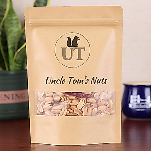 illuzoon Personalized White kraft Stand Up Pouch Bags with Matte Window,Zip Lock Resealable Bags,Reusable Packaging Bags for Small Business & Home Use-50pcs (Kraft)