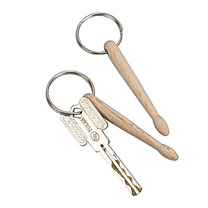 AUEAR, 4 Pieces Wood Drumstick Keychain Mini Wood Drumstick Keychain with One Stick and Two Sticks Drumstick Keychain for Drummer