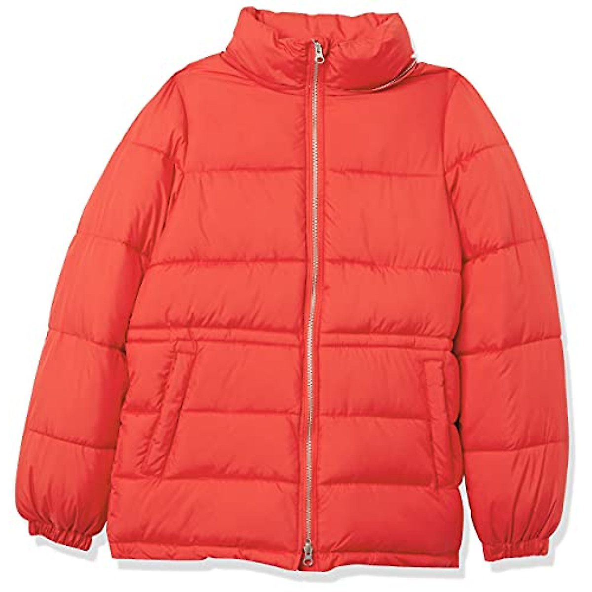 Amazon Essentials Women's Heavyweight Quilted Hooded Puffer Winter Jacket with Adjustable Waist, Red, X-Large