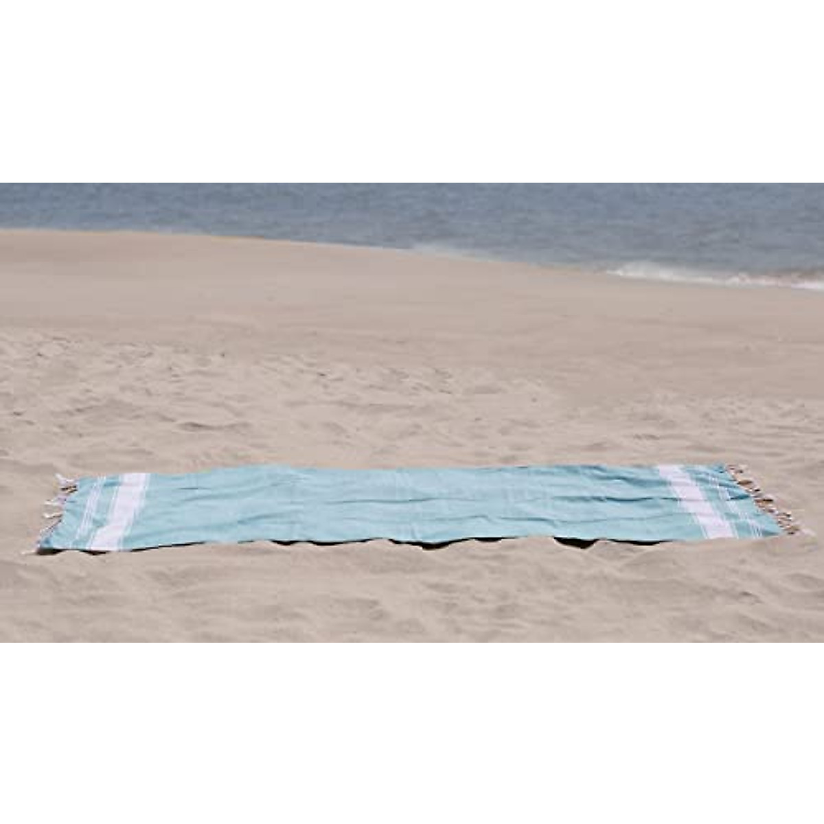 LANE LINEN 100% Cotton Beach Towel with Bag 2 Pack Towels Oversized 39"x71" Pool Highly Absorbent Extra Large Quick Dry Travel Towel - Aqua