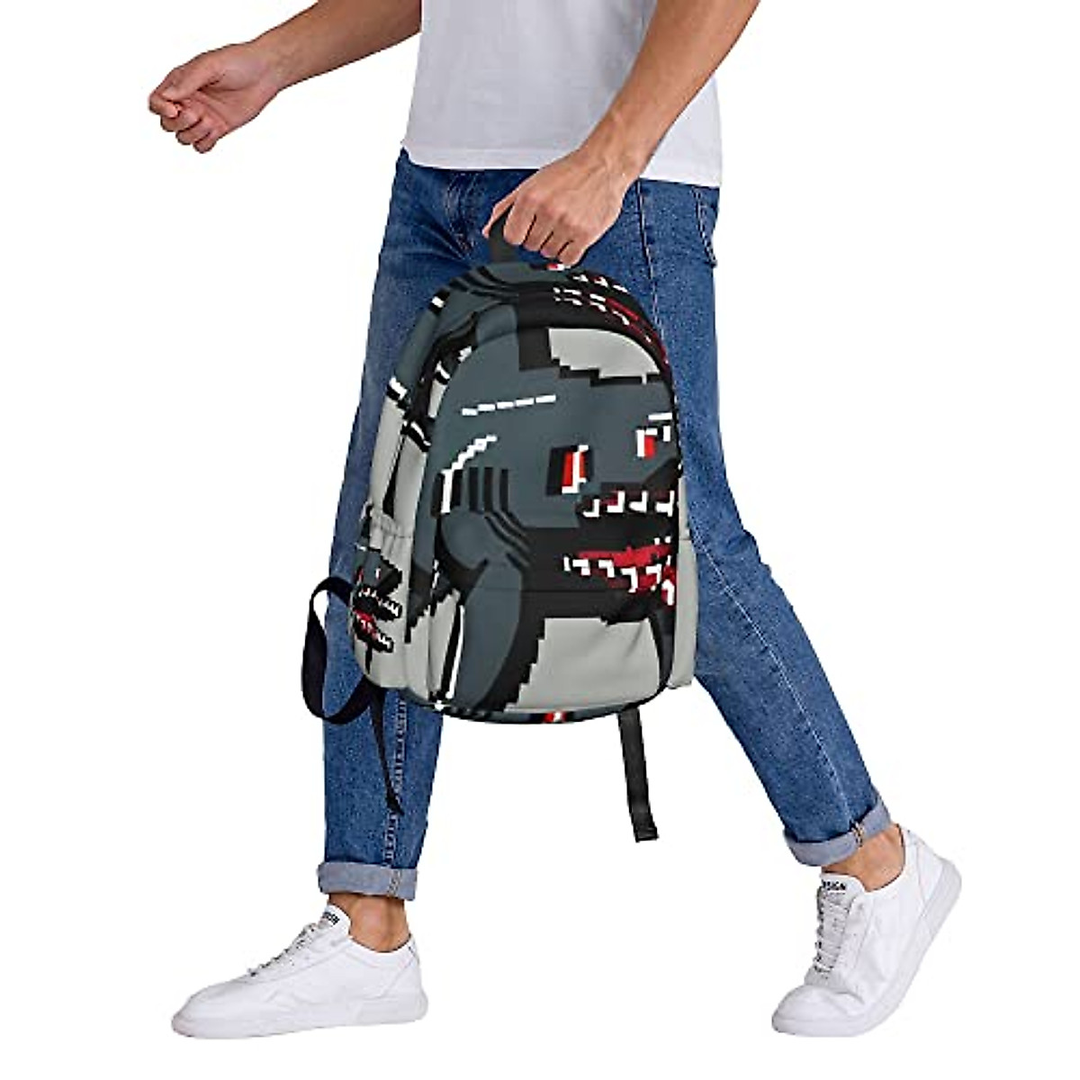 rhying Shark School Backpack schoolbag Bookbags for teens boys girls daypack