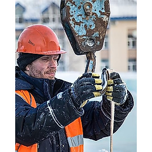 toolant Waterproof Winter Leather Work Glove Men, Thor Series, Heavy Duty Mechanic Gloves, Warm 3M Insulate Lining, Touchscreen, with Impact Protection, Small