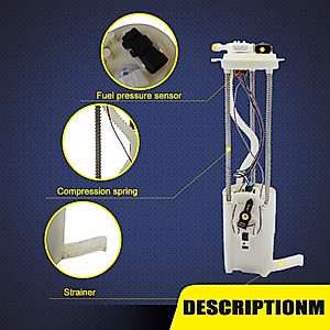 Fuel Pump Compatible with Chevy Pickup Silverado GMC Sierra 1999 2000 2001 2002 2003 2004 4.3L 4.8L 5.3L 6.0L 8.1L w/sending unit fuel pressure sensor replaces # E3500M