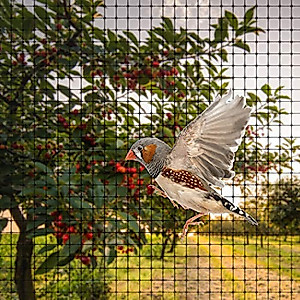 Ohuhu 6.6 x 65 FT Heavy Duty Bird Netting for Garden, PP Material Anti-Bird Reusable Garden Nets for Fruit, Vegetable, Plant Trees, Fencing Protection from Birds Deer Etc, Bonus 50 PCS Cable Ties