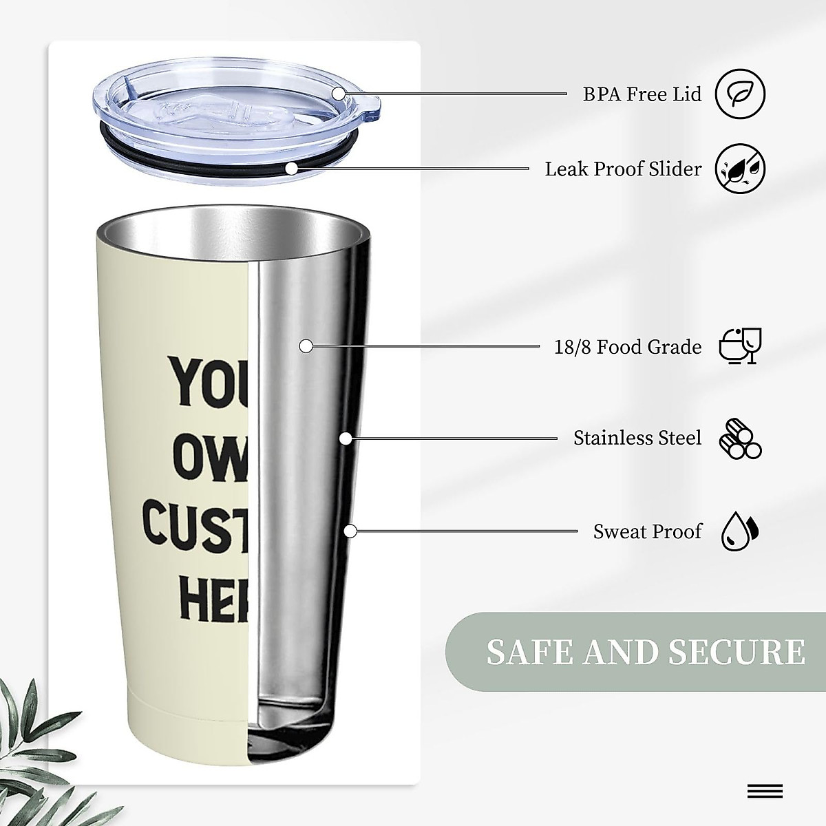 Personalized Coffee Tumbler with Text Custom Tumbler Cups with Straw Custom Stainless Steel Coffee Mug Travel Custom Travel Coffee Mugs Personalized