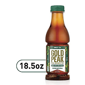 Gold Peak Naturally Sweet Real Brewed Tea, Picked for Peak Taste, Made With Cane Sugar - By Gourmet Kitchn - (18.5oz / 18pk)