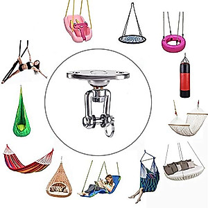 Dakzhou Stainless Steel Swing Hanger Heavy Duty 360° Silent Bearing Swing Rack, 1000LB, Gym Yoga, Sandbag, Hammock Chair, Rope Porch Swing